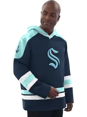 STARTER Seattle Kraken Hockey Pullover Hoodie - Navy