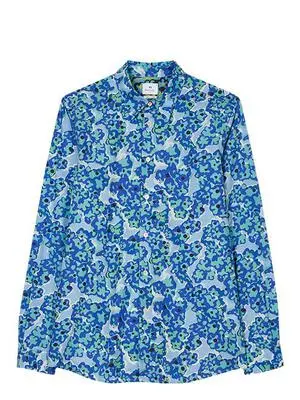 Paul Smith Bold Florals' Long Sleeve Shirt - Blue