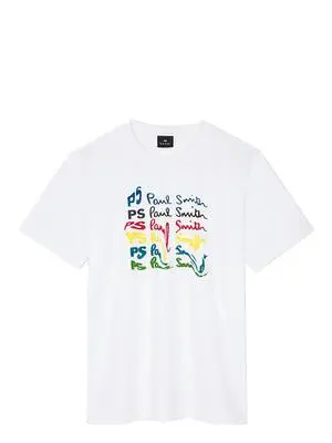 Paul Smith Organic Cotton 'twisted Logo' T-shirt - White