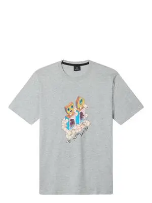 Paul Smith Organic Cotton 'robots' T-shirt - Grey