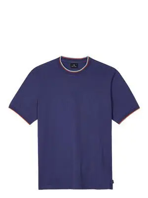 Paul Smith Cotton Contrasting Stripe T-shirt - Blue