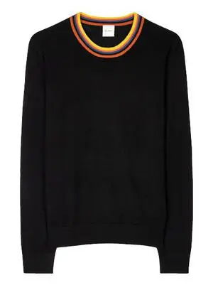 Paul Smith Artist Stripe Merino Sweater - Black