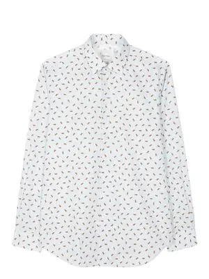 Paul Smith Tailored-fit Light 'hanger' Print Shirt - Blue