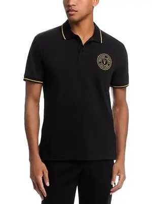 Versace Slim Fit Polo Shirt - Black/gold