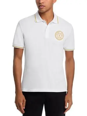 Versace Slim Fit Polo Shirt - White/gold