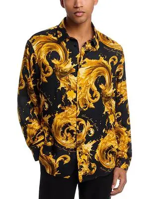 Versace Barocco Wave Shirt - Black/gold