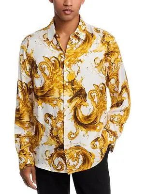 Versace Barocco Wave Shirt - White/gold