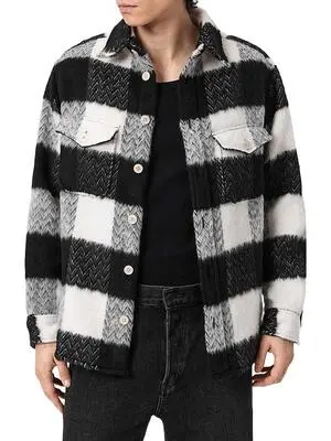 ALLSAINTS River Plaid Shirt - Black/white