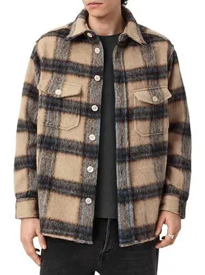 ALLSAINTS Mogamy Plaid Shirt - Beige