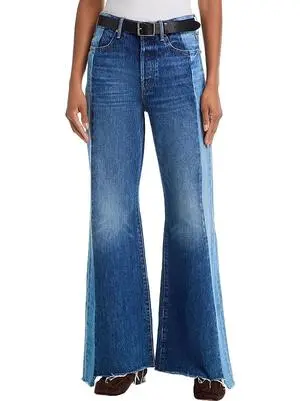MOTHER The Tux Sidestepper Sneak High Rise Flare Jeans - Double Take