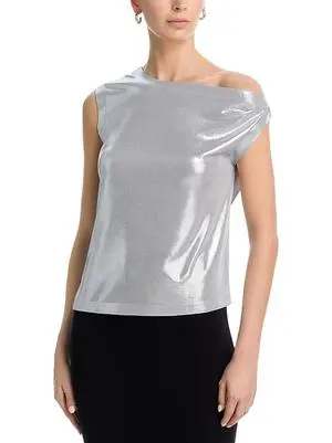 Norma Kamali Drop Shoulder Top - Silver