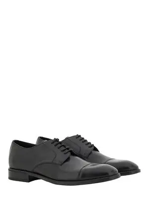Canali Derby In Distressed Calfskin - Black