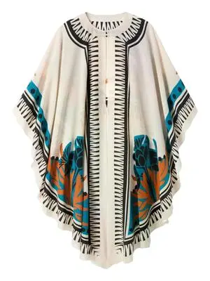 La DoubleJ Maria Floral Print Cape - Neutrals
