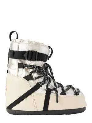 Moncler Moon Boot Icon Metallic Snow Boots - Cream