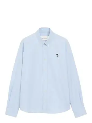 Ami Shirt With Logo - Azure