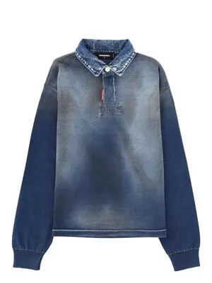 Dsquared2 Polo Shirt With Denim Effect - Blue
