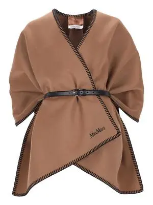 Max Mara Wool And Cashmere Belted Cape - Brown