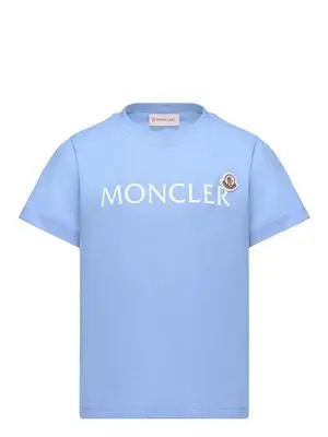 Moncler T-shirt With Logo - Baby Blue