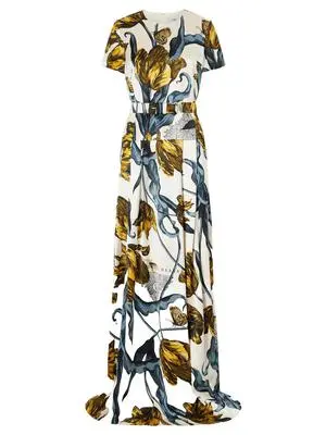Erdem Belted Printed Gown - Multi