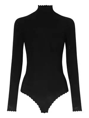 Givenchy Open-back Lace Turtleneck Bodysuit - Black