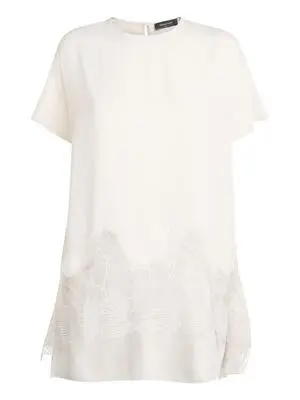 Fabiana Filippi Lace-trimmed T-shirt - Ivory