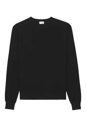 Saint Laurent Cotton Crew-neck Sweater - Black
