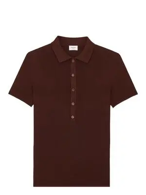 Saint Laurent Silk Polo Shirt - Brown