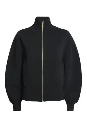JOSEPH Milano Knit Sable Bomber Jacket - Black