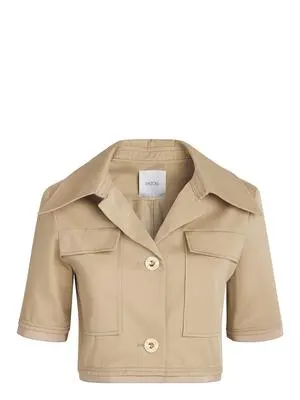 PATOU Organic Cotton Gabardine Cropped Jacket