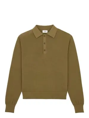 Saint Laurent Cotton Polo Sweater - Brown