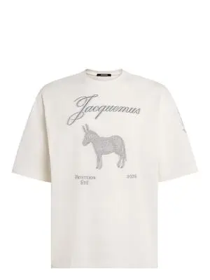Jacquemus Cotton Jacquard Donkey T-shirt Grey