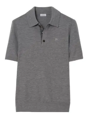 Burberry Cashmere Polo Shirt - Mid Grey Melange
