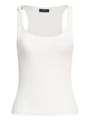 MUGLER Tank Top In Cotton And Elastane - Off White