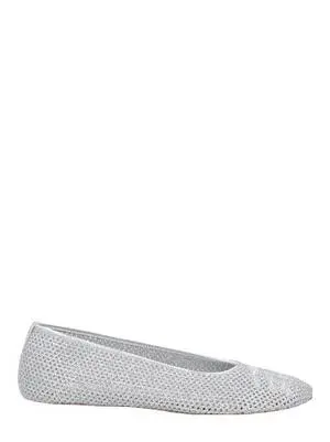 Burberry Perforated Ballet Flats - Silver