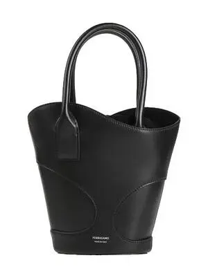 FERRAGAMO Calfskin Bucket Bag - Black