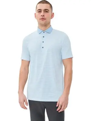 Greyson Aurora Striped Polo - Wolf Blue/arctic