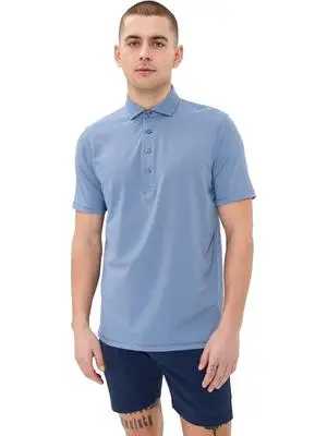 Greyson Saranac Striped Polo - Falcon/wolf Blue