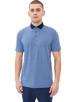 Greyson Aurora Striped Polo - Falcon/wolf Blue