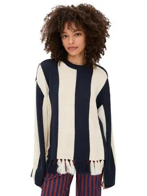SIMONMILLER Faye Tassel Sweater - Navy/cream