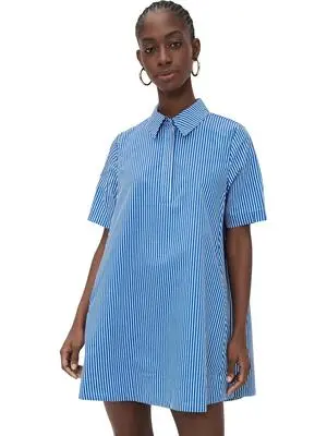 English Factory A-line Shirt Dress - Blue Stripe