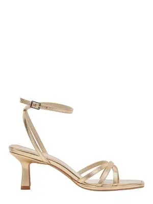 DOLCEVITA Manji Wide Heels - Light Gold Metallic Leather