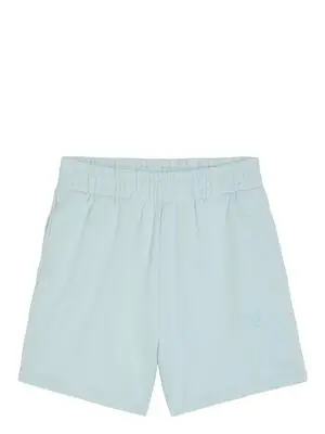 ANINE BING Logo-embroidered Cotton Shorts - Light Blue