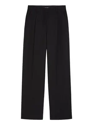 ANINE BING Trent Straight-leg Canvas Trousers - Black