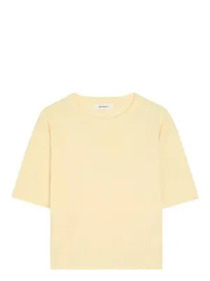 LISA YANG Rubie Cotton And Cashmere-blend T-shirt - Yellow