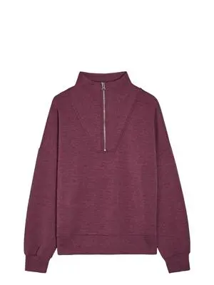 Varley Hawley Half-zip Stretch-jersey Sweatshirt - Burgundy