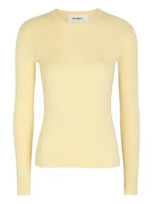 LISA YANG Cotton And Cashmere-blend Top - Yellow