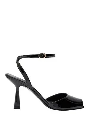 STUART WEITZMAN Patent Leather Sandals - Black