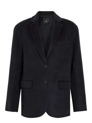 ANINE BING Wool And Cashmere-blend Jacket - Navy