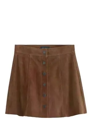 AG Button-Fastening A-Line Mini Skirt