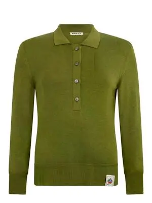 Bally Buttoned Logo-detail Polo Top - Green